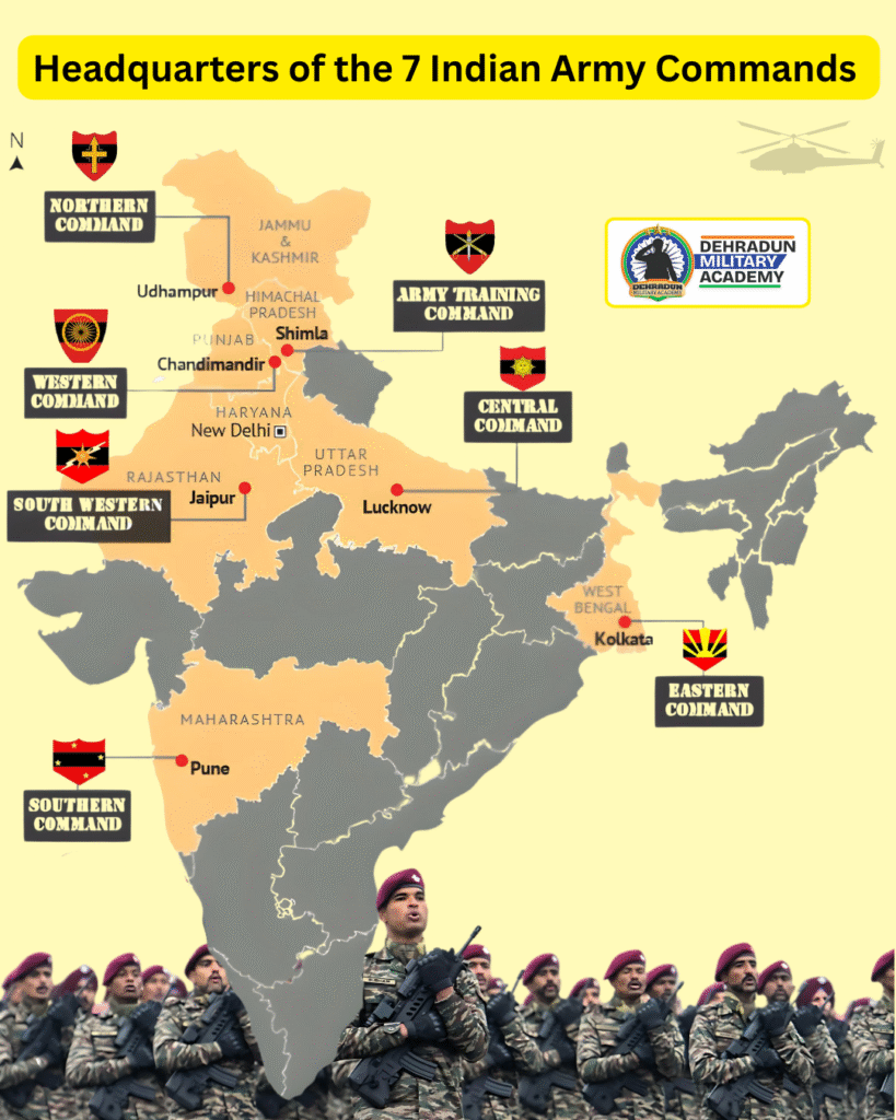 Seven Commands of the Indian Army - Important for the SSB